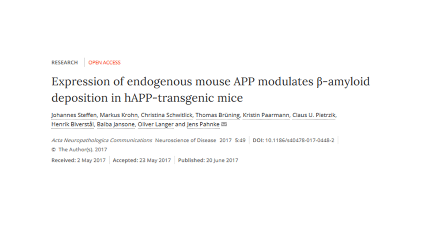 Expression of endogenous mouse APP modulates β-amyloid deposition in ...