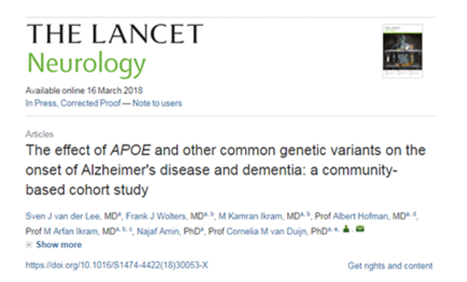 The effect of APOE and other common genetic variants on the onset of ...